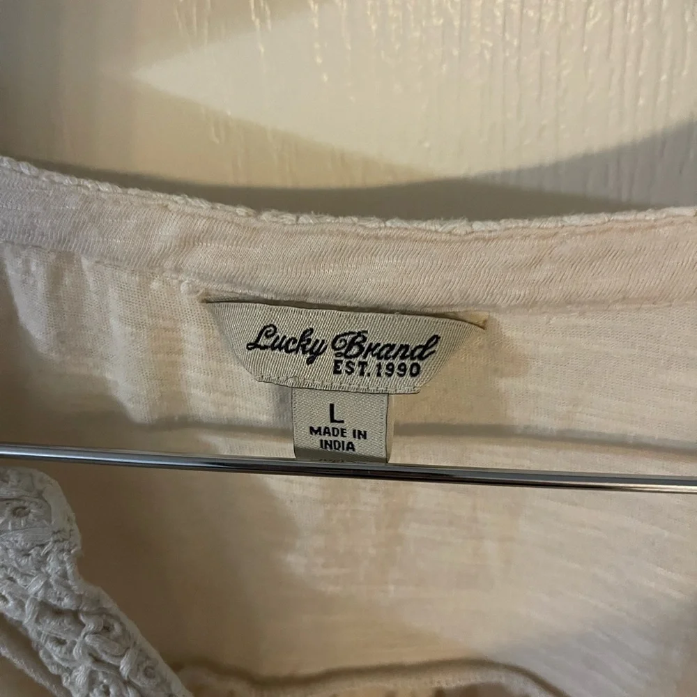 Lucky Brand | Tops | Lucky Brand Cream Lace Button Blouse | Poshmark